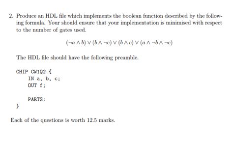 2 Produce An Hdl File Which Implements The Boolean