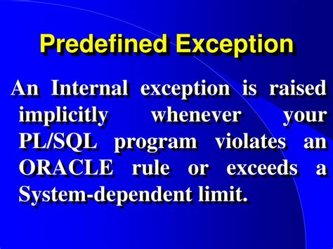 Ppt Plsql Exceptions Powerpoint Presentation Free Download Id5941317