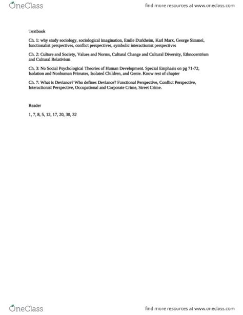 Soc 105 Midterm Soc 105 Exam 1 Review Oneclass