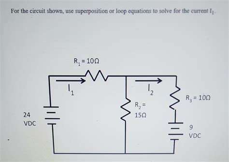 solved for the circuit shown use superposition or loop
