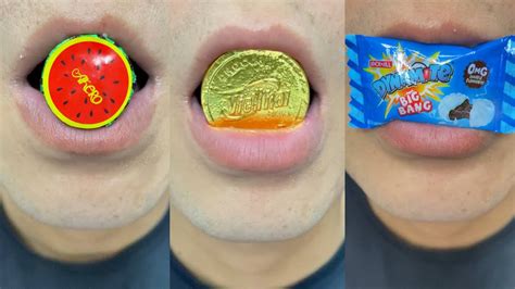 Asmr Sound Mashmallow Crispy Cake Candy Chocolate Youtube