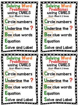 Solving Word Problems Using CUBES By The Teacher S Life TpT
