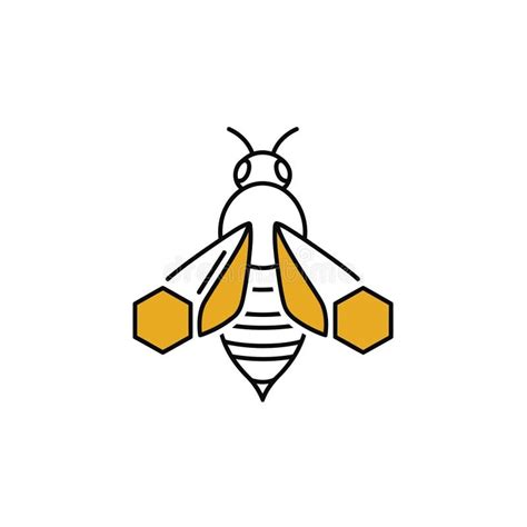 Ilustración Vectorial De Una Abeja Minimalista Que Representa La Miel