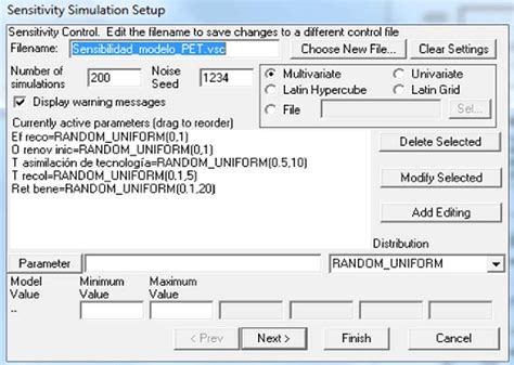 Sensitivity Simulation Parameters Setup Download Scientific Diagram