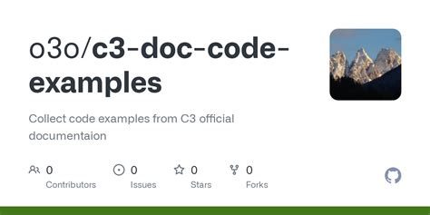 Github O3oc3 Doc Code Examples Collect Code Examples From C3 Official Documentaion