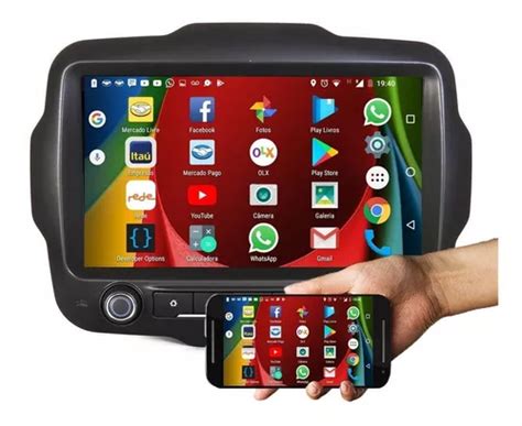 Central Multimídia Jeep Renegade Tela 9 Android Bt Tv Câm Parcelamento Sem Juros