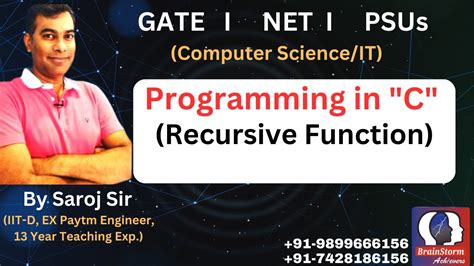 Programming In C Recursive Function Youtube