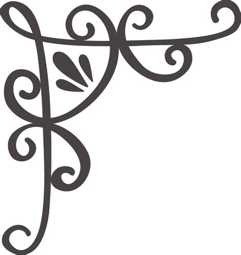 Hand Drawn Scrollwork Creates An Elegant And Decorative Corner Element Featuring Swirling Lines