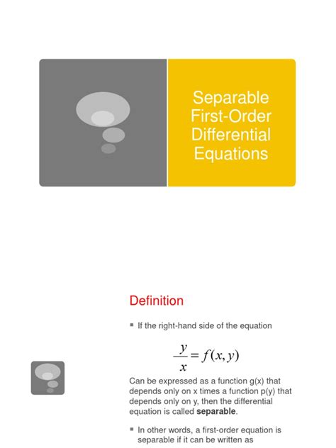Solving And Classifying Separable First Order Differential Equations