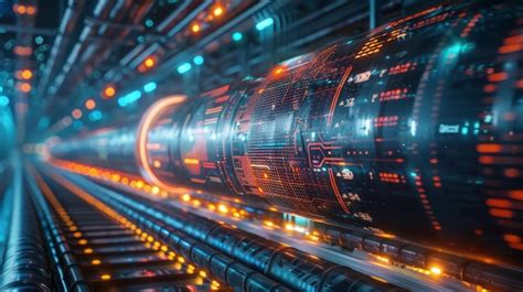 Detailed View Of An Oil Pipeline With Financial Graphs And Research