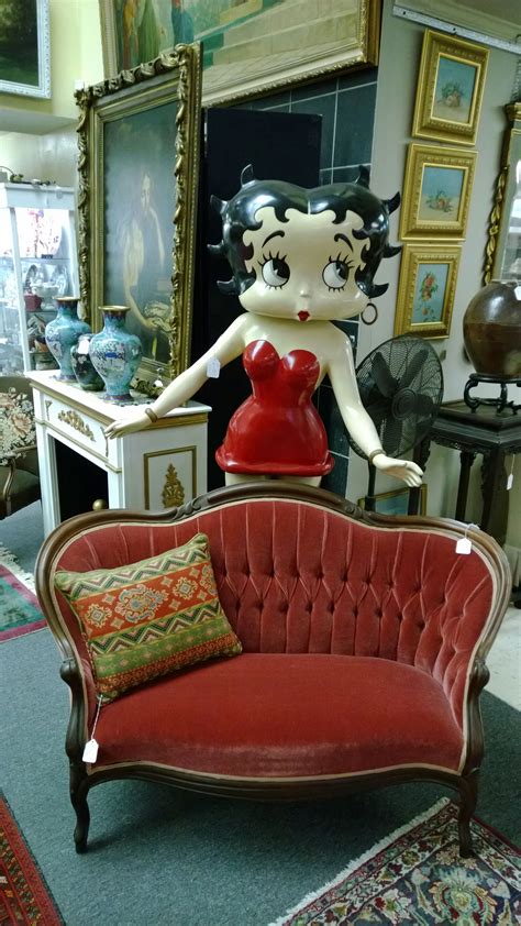 Betty Boop And Red Victorian Sofa