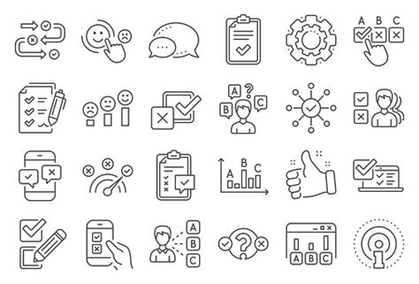 설문조사 또는 보고서 라인 아이콘입니다 의견의 집합 고객 만족 벡터 고객에 대한 스톡 벡터 아트 및 기타 이미지 고객 고급 날씬한 Istock