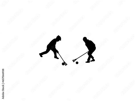 Broomball Silhouette Vector Broomball Silhouette Vector Art Icon And Vector Images Set Of