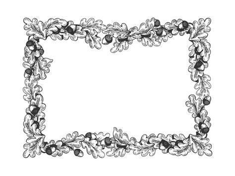 Oak Leaf Frame Black Silhouette Royalty Free Vector Image