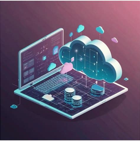 Isometric Cloud Computing Premium Ai Generated Image