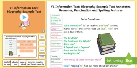 Y1 Information Texts Biography Model Example Text
