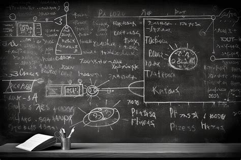 Blackboard With Complex Scientific Formulas Premium Ai Generated Image