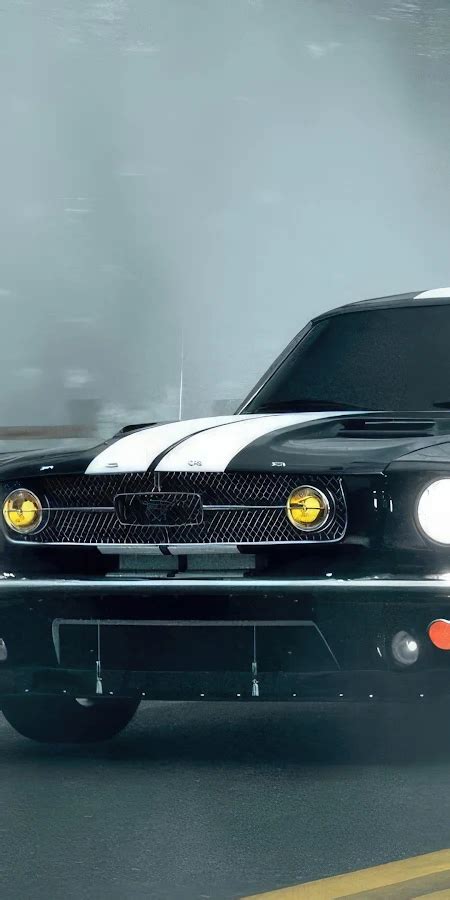 Classic Black Ford Mustang 4k Phone Wallpaper
