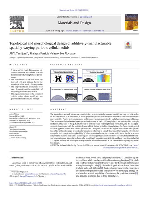 Pdf Topological And Morphological Design Of Additively Manufacturable Spatially Varying