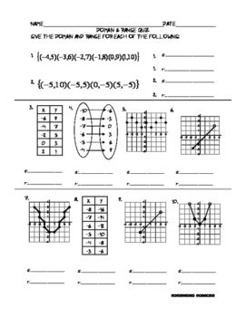 Domain And Range Quiz PP By Pupsaroni Puzzles TpT