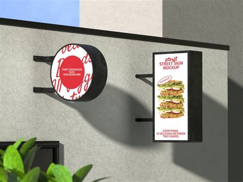 Street Sign Logo Mockup Premium Psd