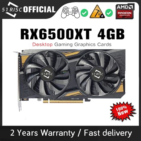 51risc Radeon Rx 6500xt Graphic Card Gddr6 4gb 64bit Gaming Computer Gpu Rx6500xt 4gd6 Ga 51risc Radeon Rx 6500xt Graphic Card Gddr6 4gb 64bit Gaming Computer Gpu Rx6500xt 4gd6 Ga