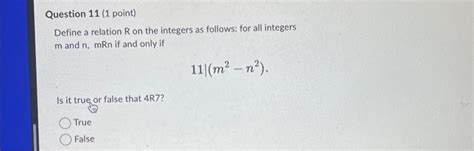solved define a relation r on the integers as follows for