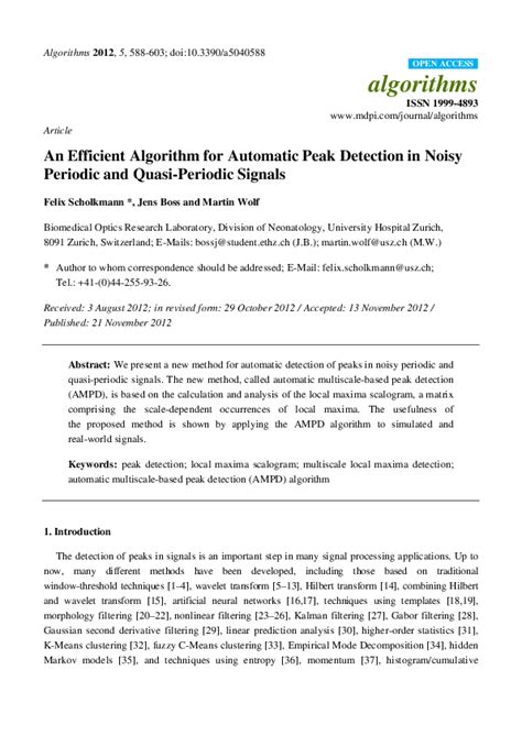 Pdf An Efficient Algorithm For Automatic Peak Detection In Noisy