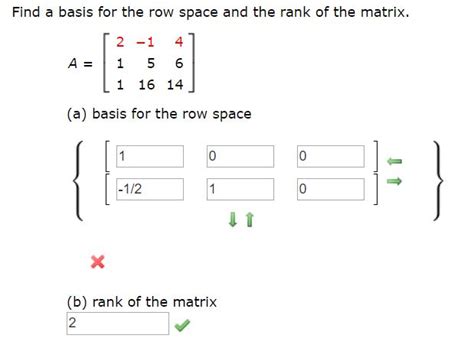 Solved Find A Basis For The Row Space And The Rank Of The