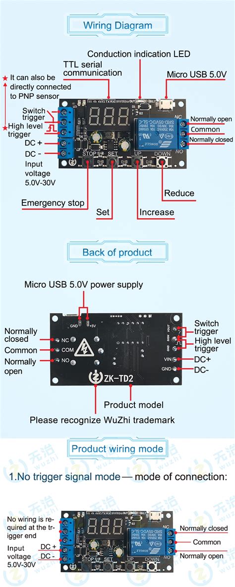 ZK TD Time Delay Relay Module V V V Compatible Trigger Cycle Timing Industrial Against