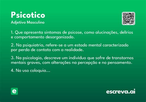 Psicotico Significado E Sinônimo Escrevaai