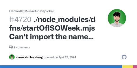 Nodemodulesdate Fnsstartofisoweekmjs Cant Import The Named