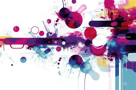 a vibrant abstract composition featuring various colored circles and
