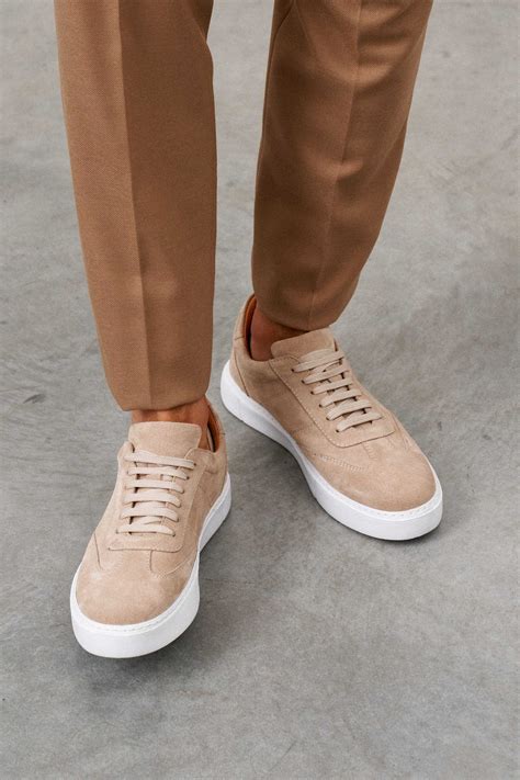 Кеды мужские замшевые светло бежевые