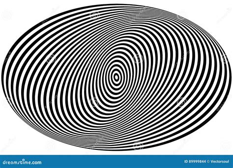 Concentric Circles Forming A Spiral Ovals Ellipses Pattern Stock