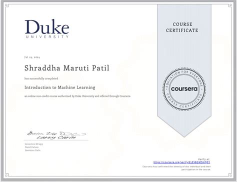 Completed Machine Learning Course On Coursera Shraddha Patil Posted