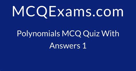 MCQ Questions For Class Maths Polynomials Quiz MCQExams