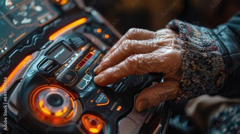 Foto De Advanced Robotic Mobility Aid Elderly Person Adjusting