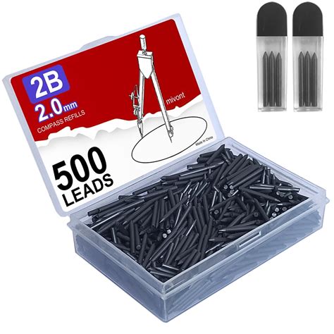 Mivont Compass Lead Refills 500pcs 2mm Diameter 2b Hb Graphite Resin