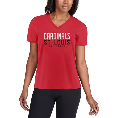 Womens St Louis Cardinals Under Armour Red Tech Performance V Neck T