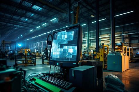 Warehouse Interior With High Tech Control Center Premium Ai Generated Image