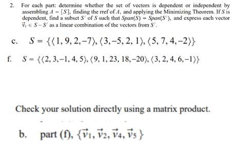 Solved 2 For Each Part Determine Whether The Set Of