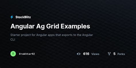 Angular Ag Grid Examples Stackblitz