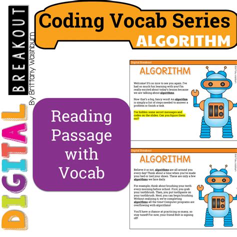 coding vocab digital breakout algorithms