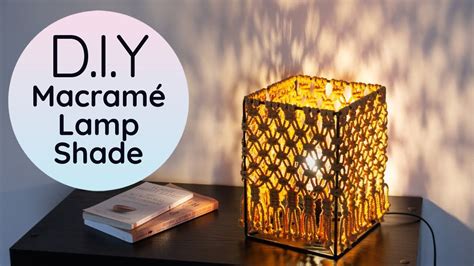 How to Make a Macrame Lamp Shade Easy Macrame Tutorial Decoração de abajur Macramé Quadrados