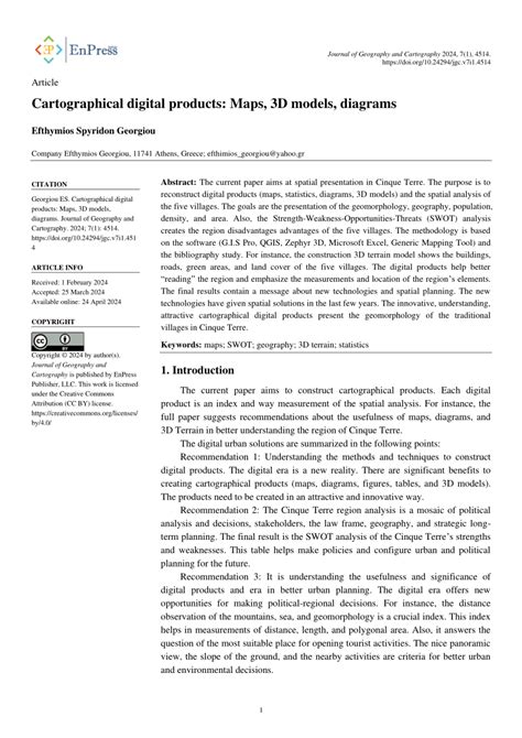 Pdf Cartographical Digital Products Maps 3d Models Diagrams