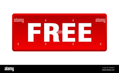 free button free square red push button stock vector image and art alamy