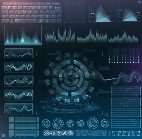 Vector Futuristic Interface Hud Design Set Infographic Elements Stock Image Image Of Buttons