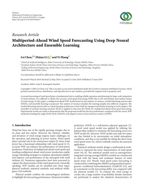 Pdf Multiperiod Ahead Wind Speed Forecasting Using Deep Neural Architecture And Ensemble Learning