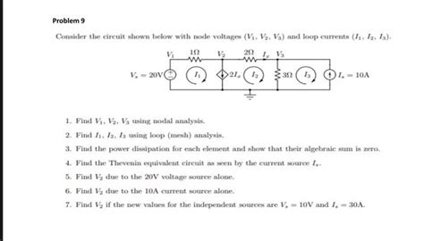 Solved Consider The Circuit Shown Below With Node Voltages